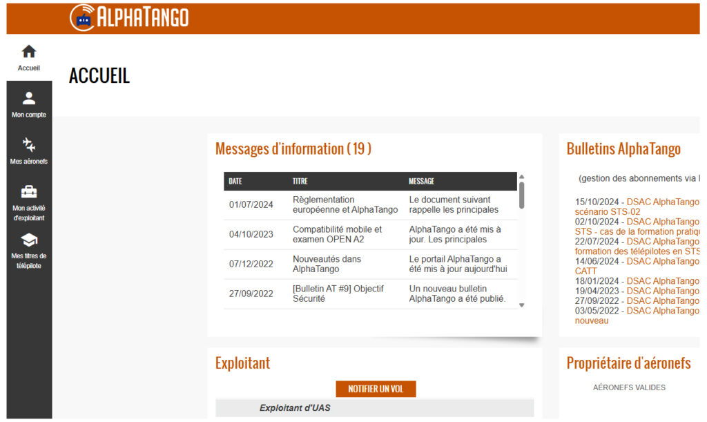 Comment S'Inscrire sur Alpha Tango - Drone technologie